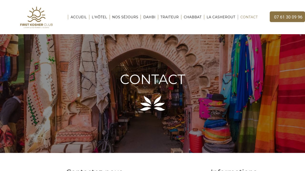 CONTACT - FIRST KOSHER CLUB